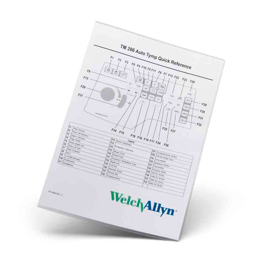 Welch Allyn TM286 Quick Reference Guide - 28604