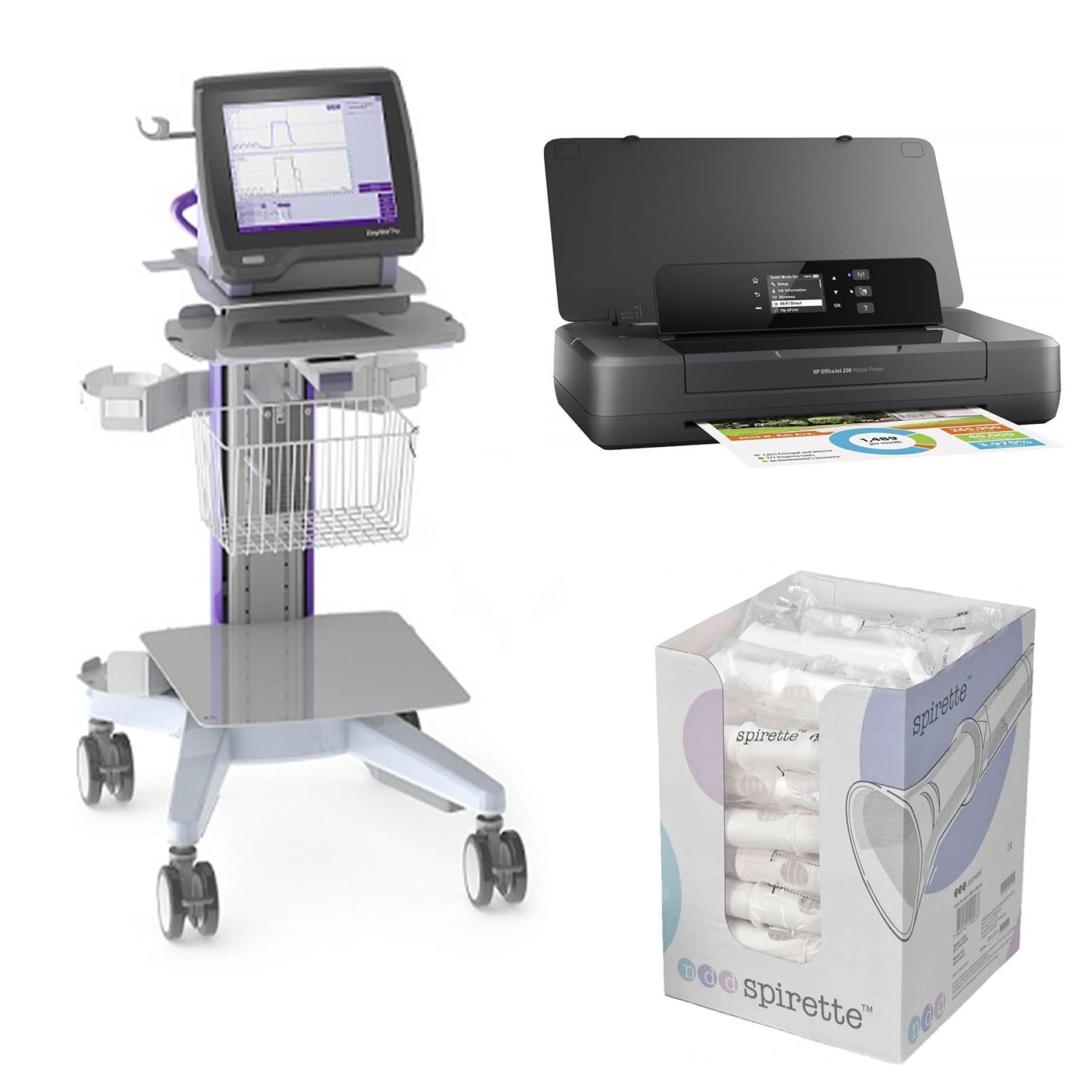 ndd Medical EasyOne Pro LAB: Cart & Printer Kit - 3100-1K